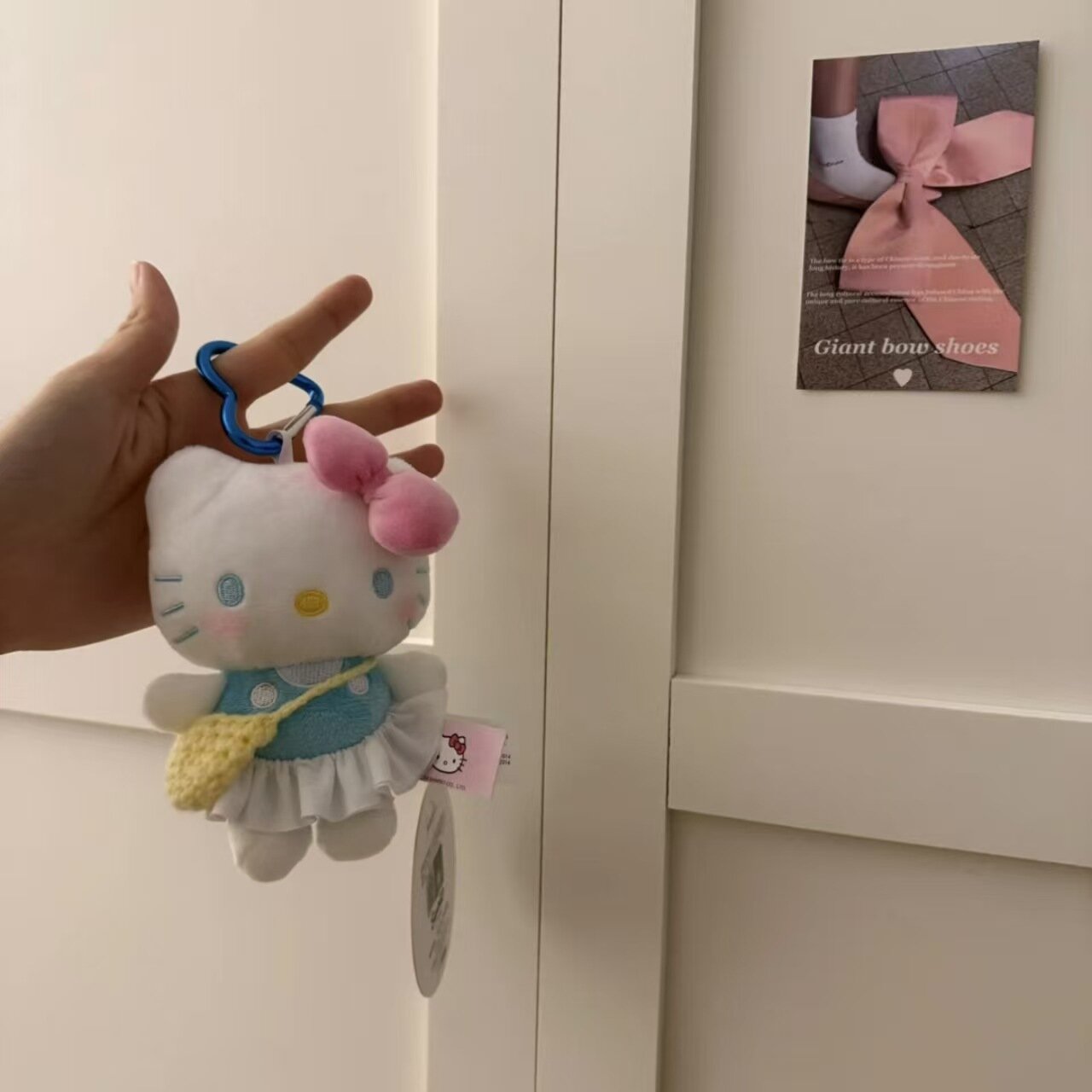 Подлинные аксессуары Hello Kitty Sanrio, подвеска для сумки, плюшевая кукла, брелок, украшение для рюкзака, игрушка для декора