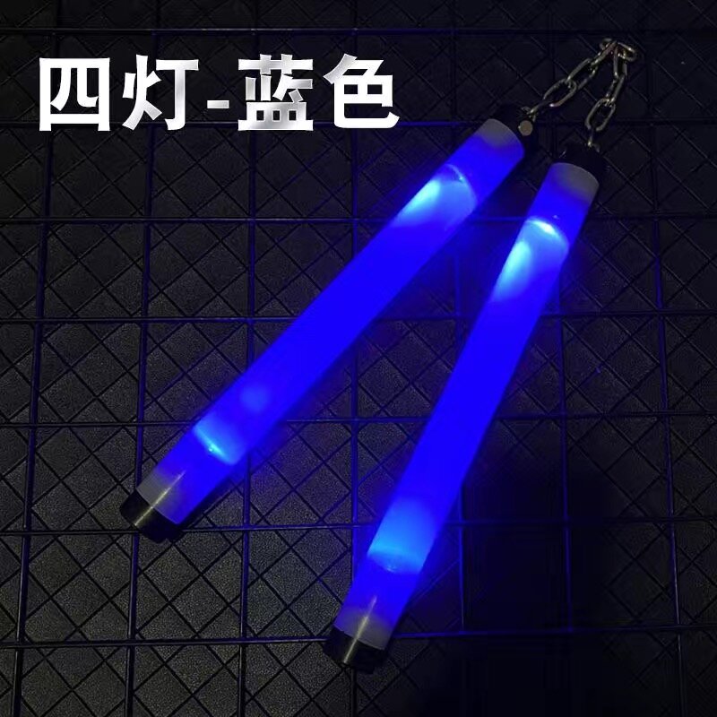 ▧Светящиеся в темноте нунчаки для детей, тренировочные нунчаки для взрослых, начинающих, двухсекционные, цветные, вибрирующие, светящиеся для практики