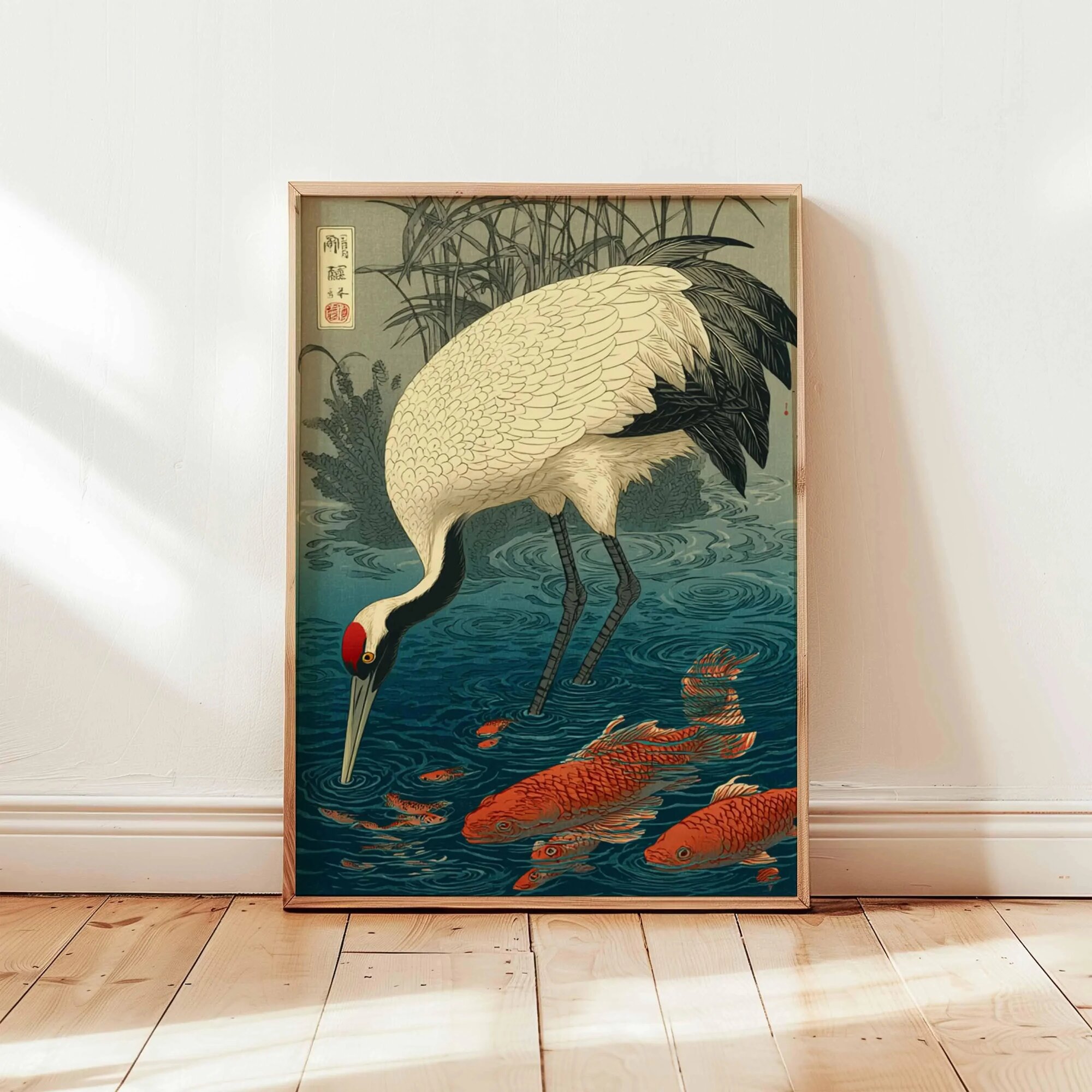 Постер журавли и рыбы, 20x30см, HW20227-20
