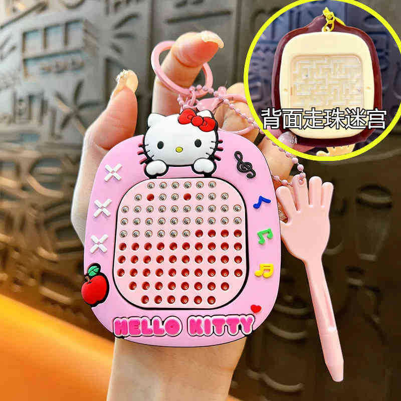 Милый брелок с магнитной стальной шариковой доской для рисования от Sanrio, игрушка для детей, подвеска для рюкзака, магнитная доска