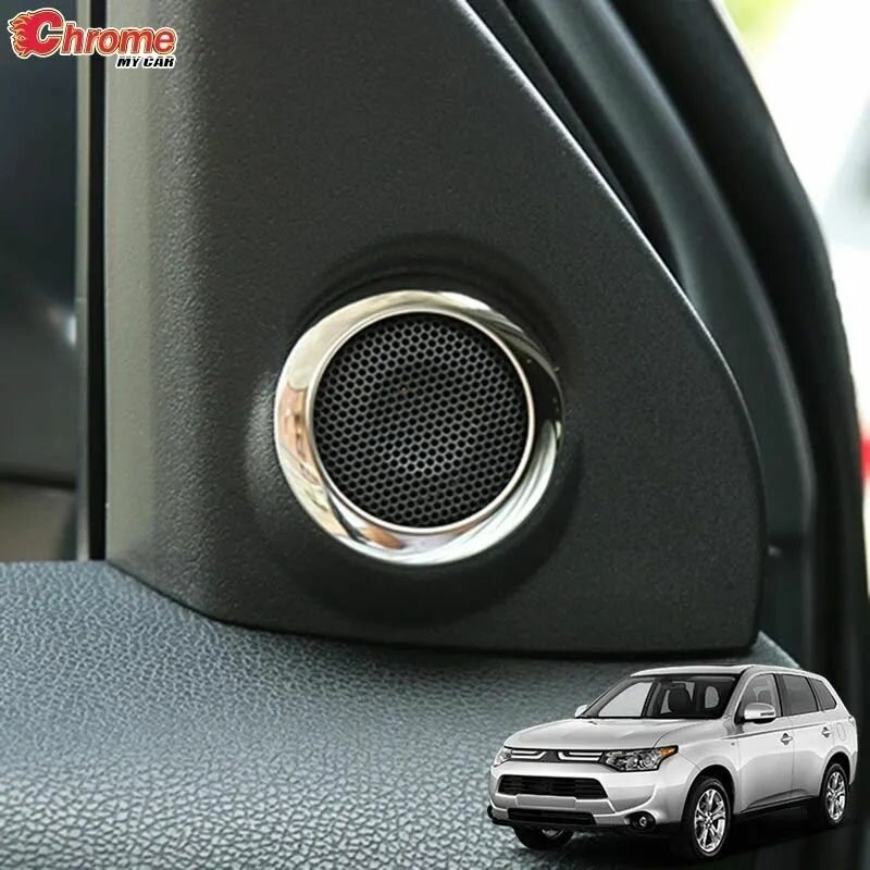 Для Mitsubishi Outlander хромированная внутренняя Накладка для стереоколонки, декоративная отделка