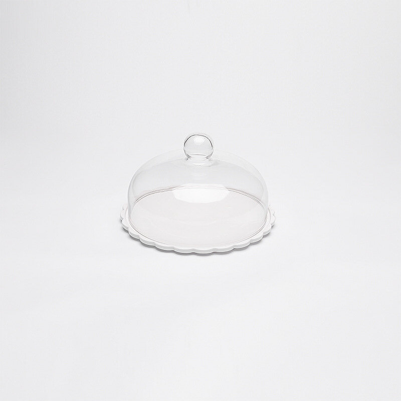 Европейский стиль подноса для десертов, пиццы, фруктов, дегустационной тарелки, стеклянной крышки для тортов, пирожных, пылезащитной стеклянной крышки