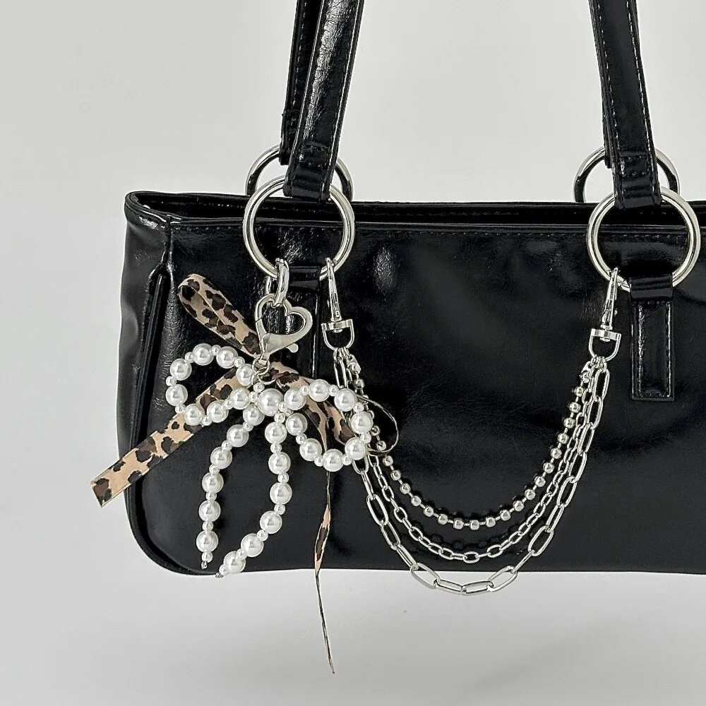 Модная многослойная цепочка для сумки, металлическая сумочка со звездой и жемчугом, очаровательная сумка «сделай сам», аксессуары, акриловый брелок из бисера