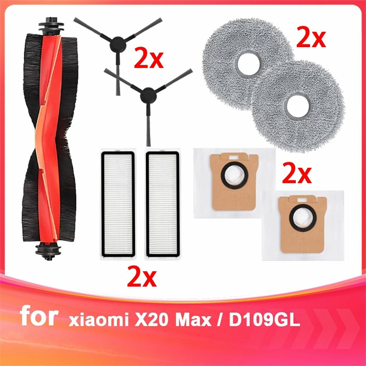 Для вакуумных деталей главный ролик боковой фильтр Hepa ткань швабра мешок для пыли