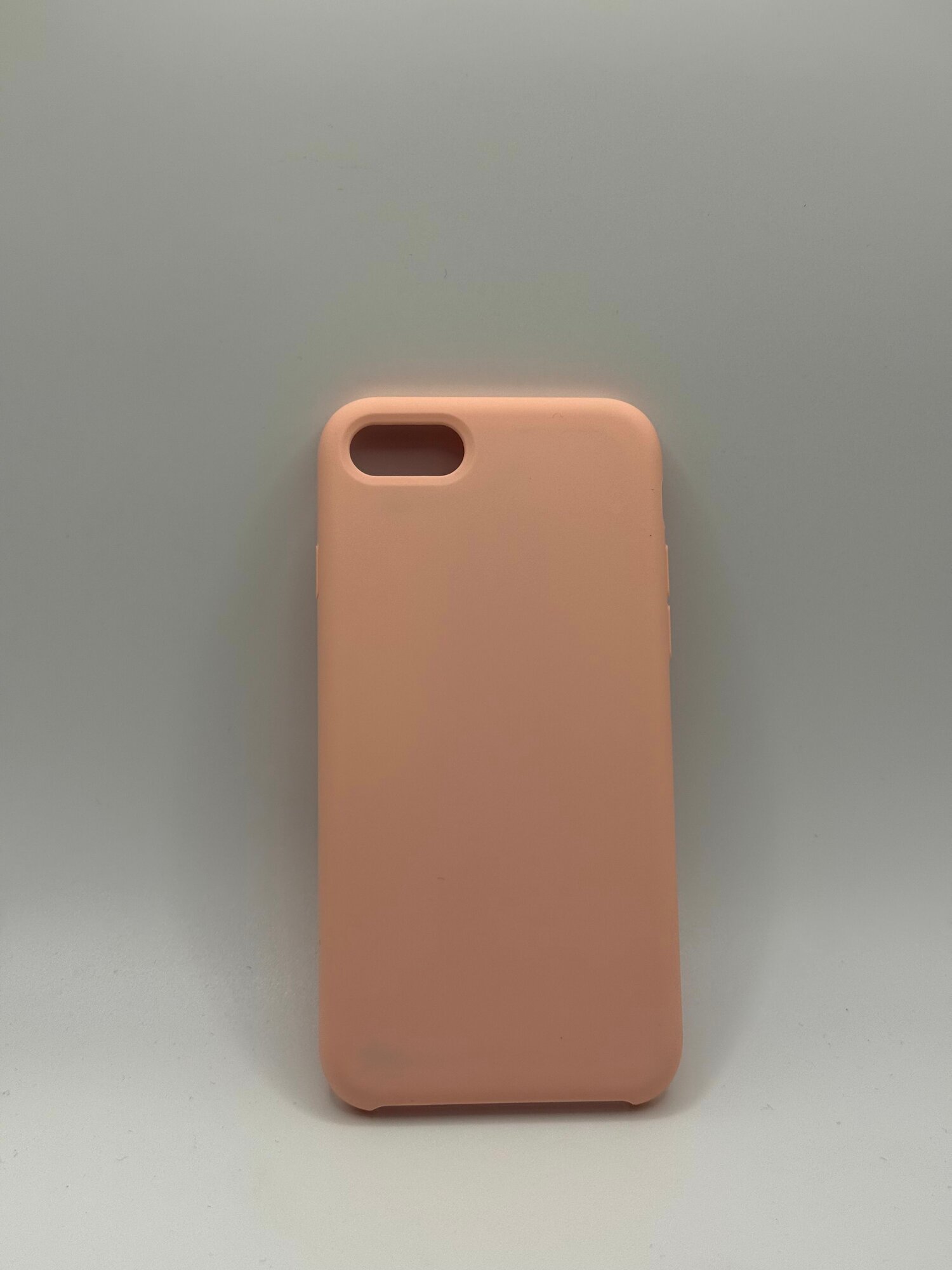 Чехол силиконовый для Iphone 7/8 персиковый с бархатом
