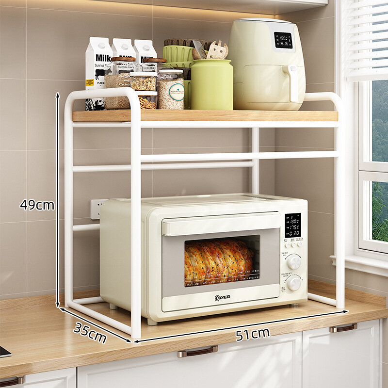 Кухонная полка для микроволновой печи, многоуровневая полка для печи, выдвижная полка для хранения пищевой пленки, многофункциональная полка для специй