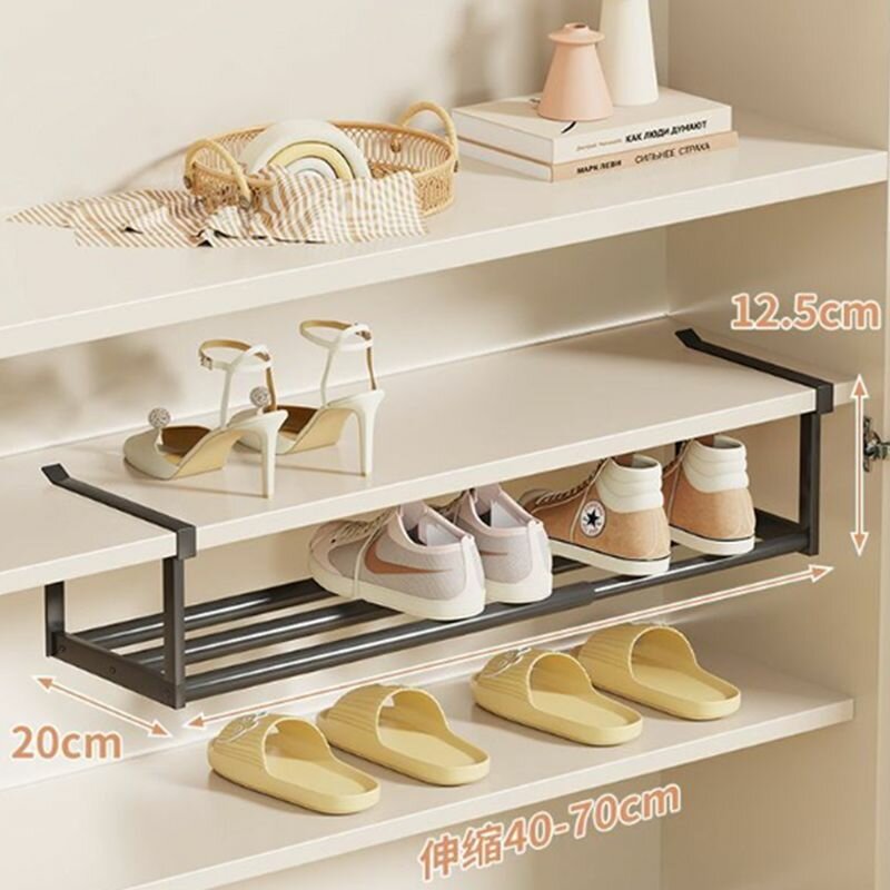 Обувная полка для домашнего использования, расширяемый шкаф для обуви с многоуровневыми полками, держатель для обуви с подвесными корзинами, простая в установке полка для организации обуви