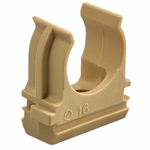 Урал ПАК Крепеж-клипса для труб под светлое дерево, диаметр трубы 16 мм, упаковка 10 шт.