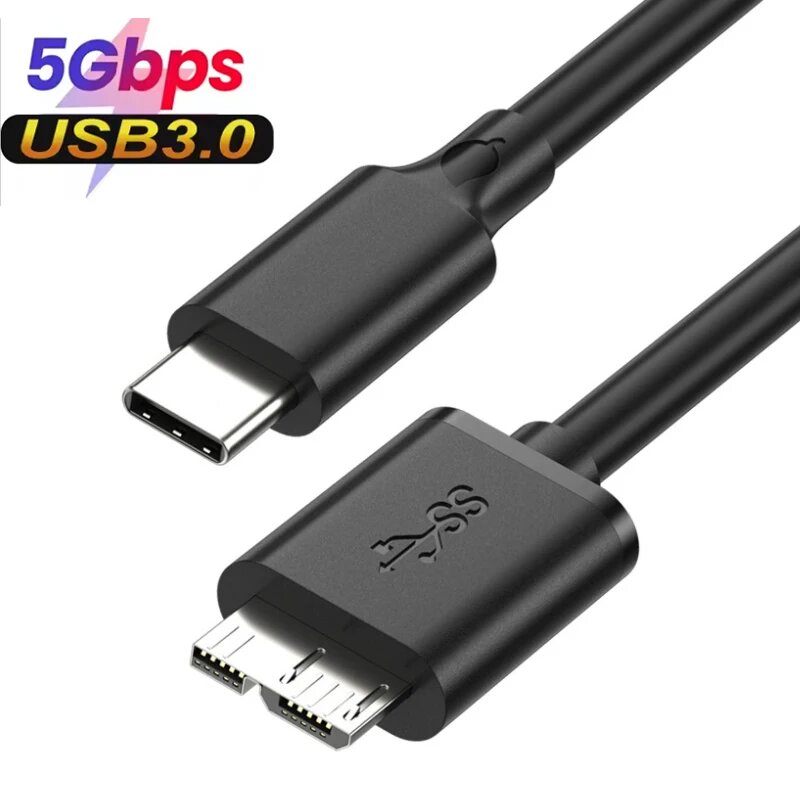 Кабель USB C - Micro B 3.0, 1.5 м, черный