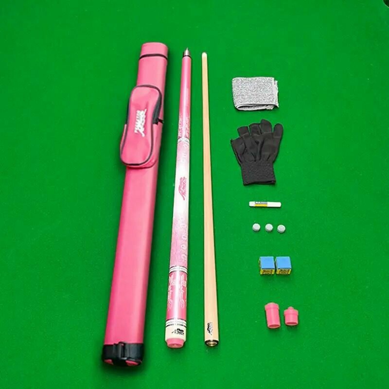 Кий PREPARATT розового цвета для Jaguar, совместимый с маленькими, средними и большими головками, разделенный черный восьмикратный снукер