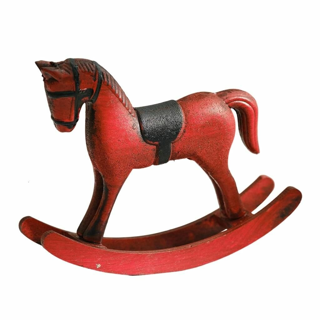 Резная деревянная лошадка-качалка, - 1