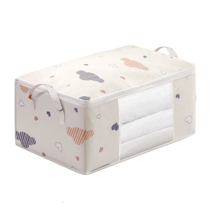 Складная тканевая сумка с застежкой-молнией для одежды и постельного белья, Пчела белая - M