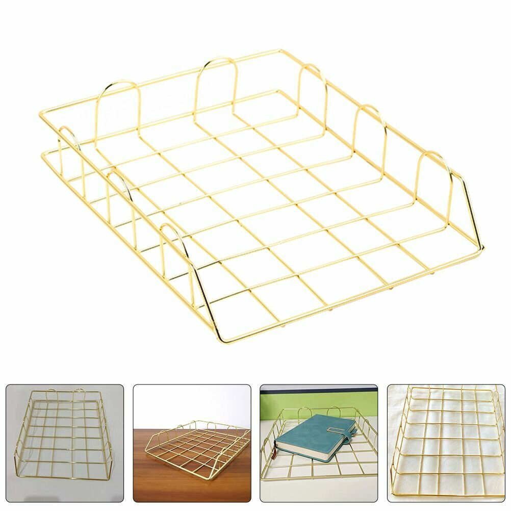 Корзина для хранения документов из кованого железа в скандинавском стиле, настольная корзина для хранения офисных принадлежностей, органайзер для бумаги формата А4.