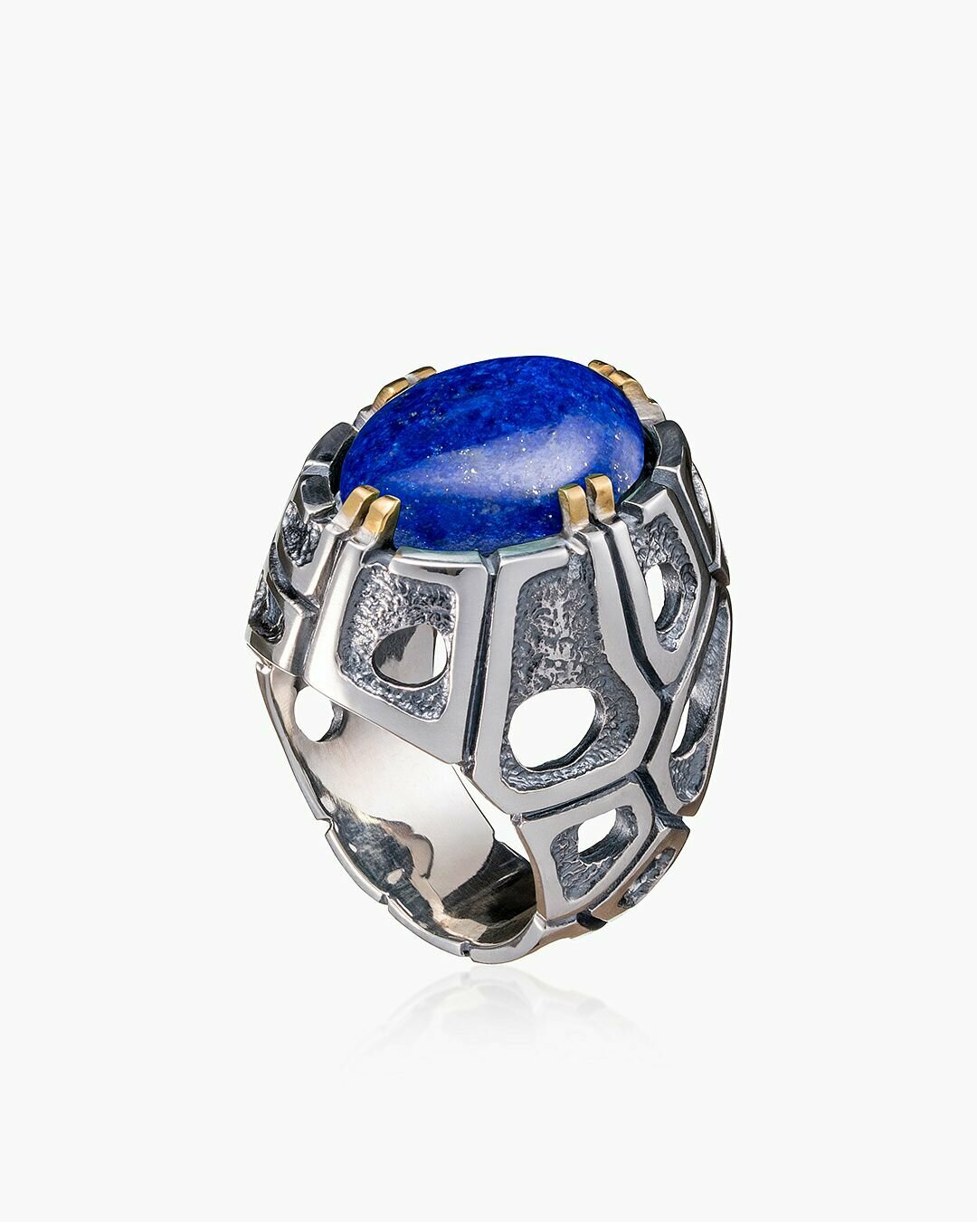 Кольцо, серебро, 925 проба, лазурит