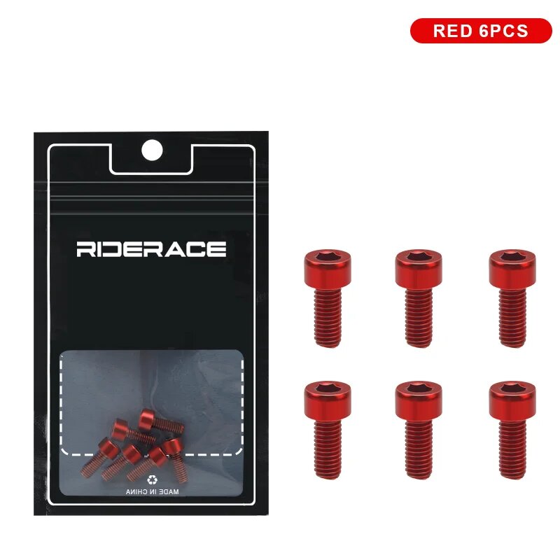 RIDERACE Винты для клетки бутылки, Красный, 6 шт.