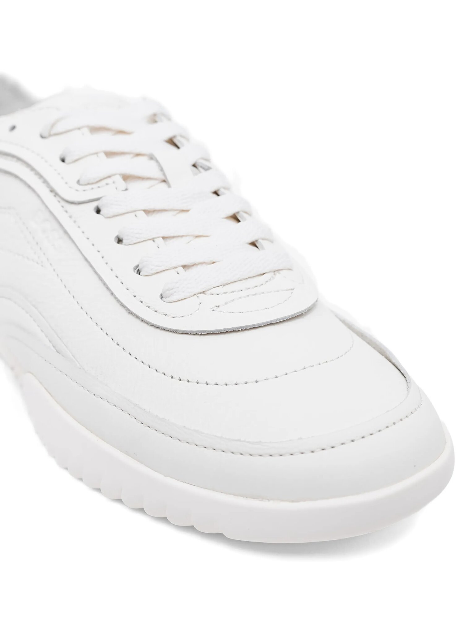 Кроссовки BOSS Logo-embossed leather sneakers, размер 37, white — фото 1