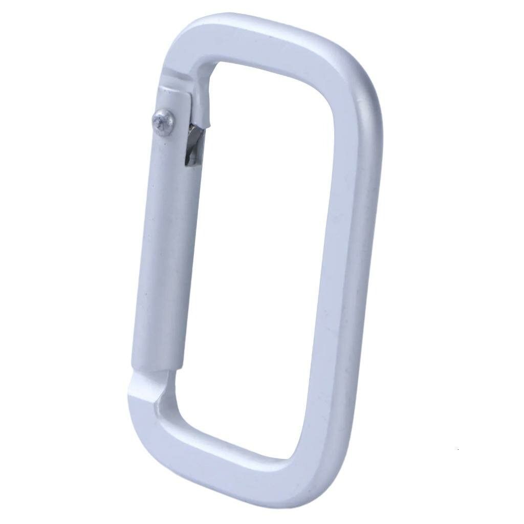 Прямоугольный пружинный карабин из алюминиевого сплава, 10 шт, Белый