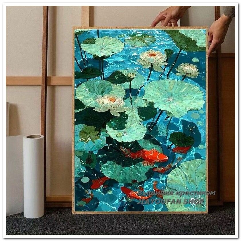 Набор для вышивания крестом, 14 Канiteй (14CT), канва 50x60 см, готовая вышивка 40x50 см