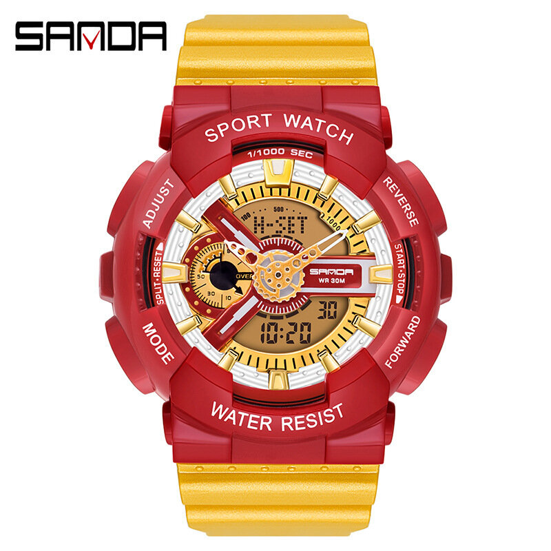 Санда Корейская модная тенденция Микро бизнес Светящийся Электронный Спортивный Тренд Студенческий Корейский Конфетный Детский Парный Часы