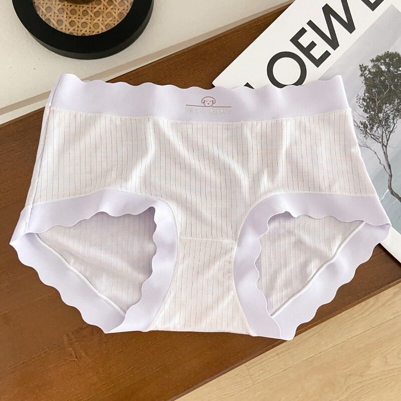 2024 Бесшовное женское нижнее белье из чистого хлопка, класс 3A, антибактериальные боксеры для девочек, средняя талия, облегающее нижнее белье, антибактериальное