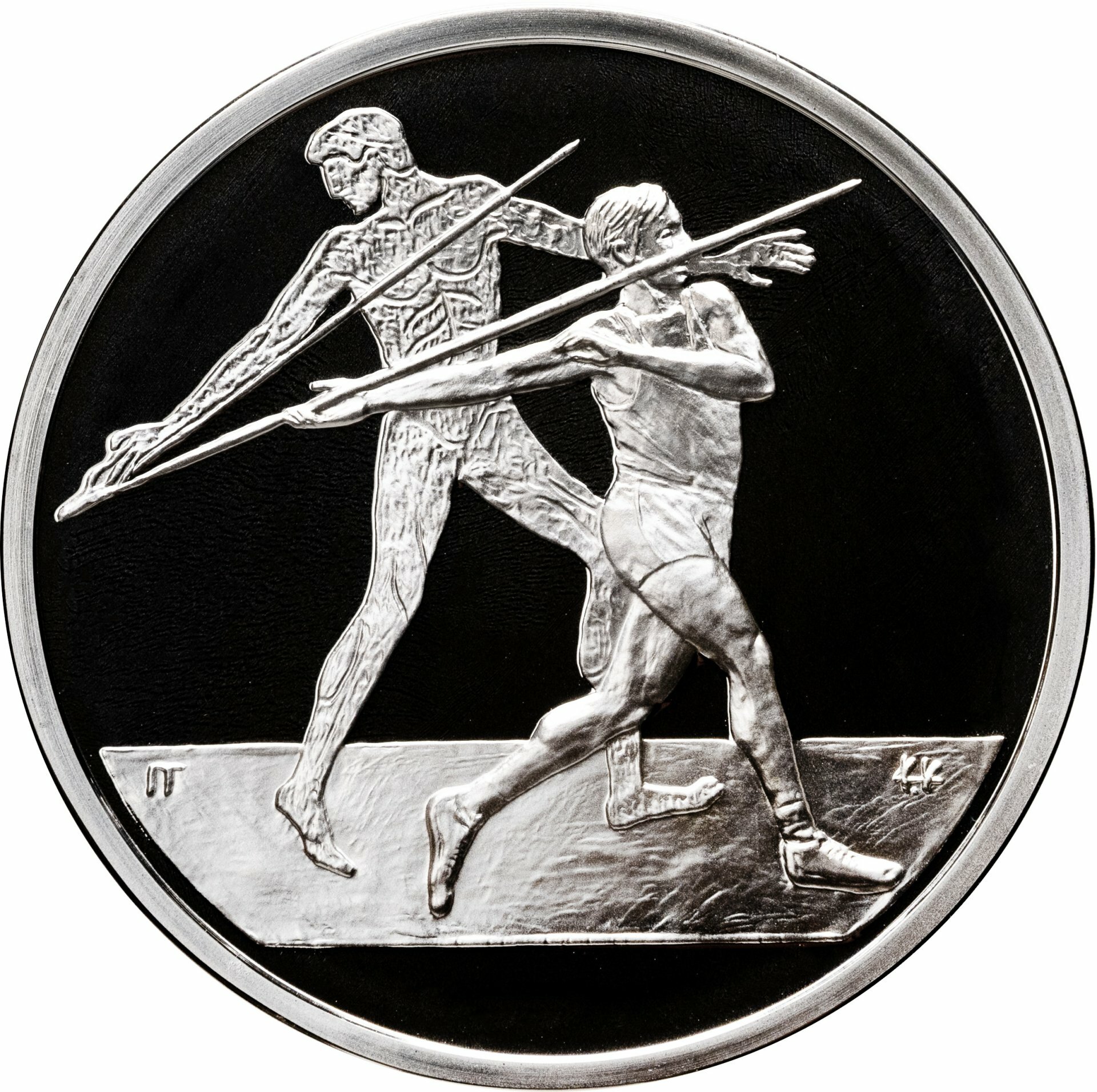 Греция 10 евро 2004 Proof "XXVIII летние Олимпийские Игры, Афины 2004 - Метание копья", Серебро 925