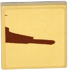 Tile 2 x 2 with SW Wookiee Gunship Pattern Model Right Side (Sticker) - Set 75084, 3068pb0679R Tan U