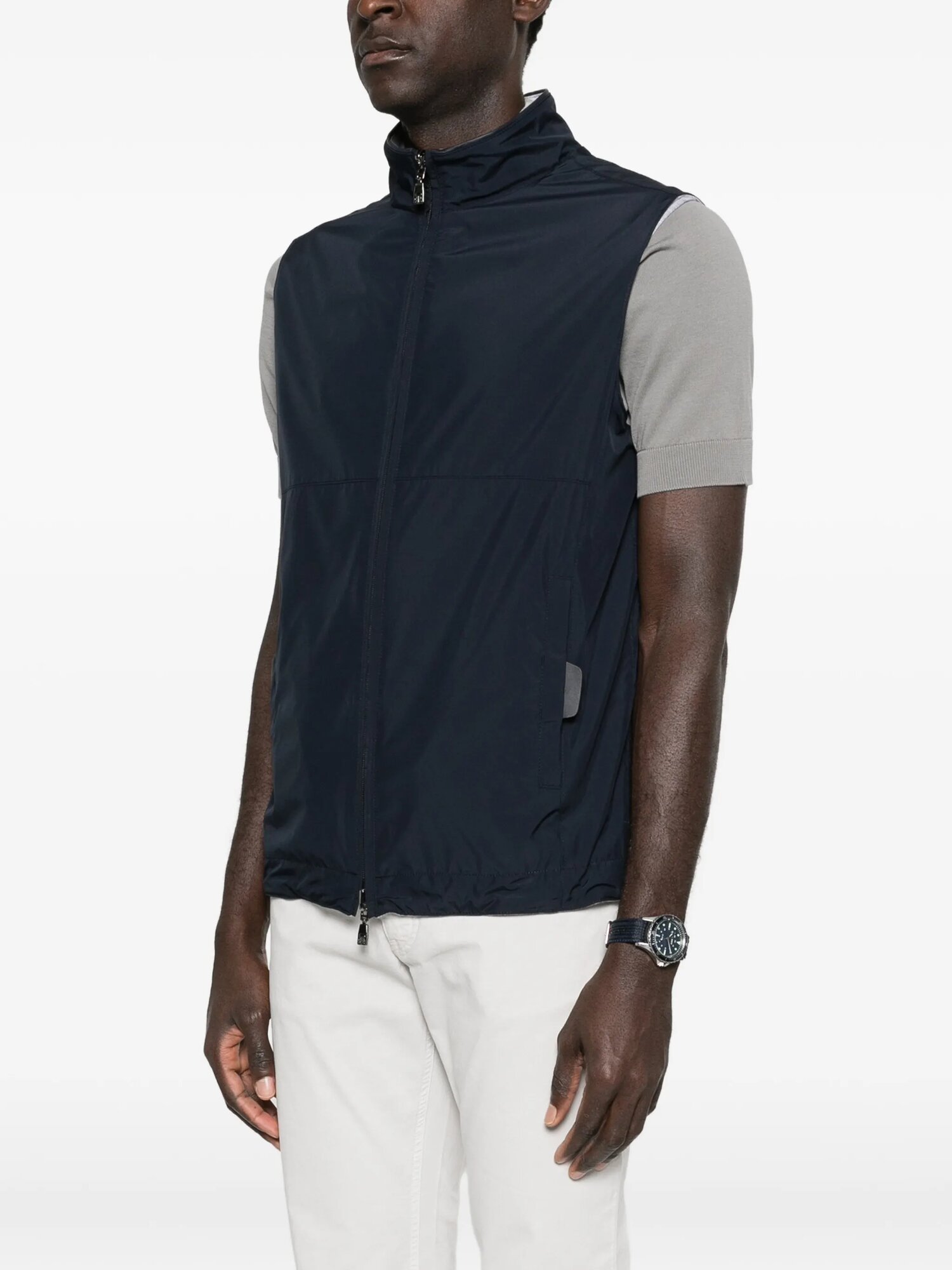 Пальто Corneliani Zip-up gilet, размер 60, blue — фото 1
