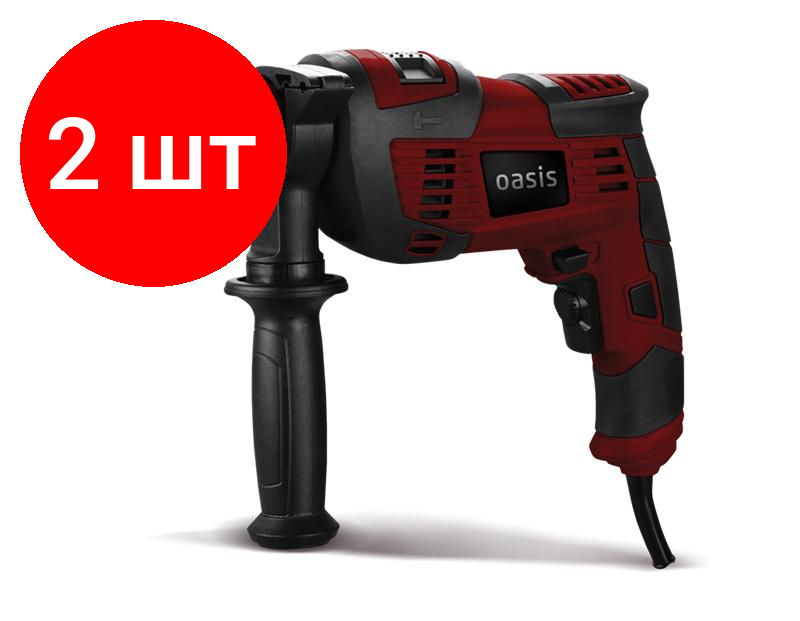 Комплект 2 шт, дрель ударная 850ВТ 0-3300 об. МИН.0-42000 УД/МИН реверс РЕГ. Об. Ключ патрон 13ММ ВЕС 1.9КГ OASIS