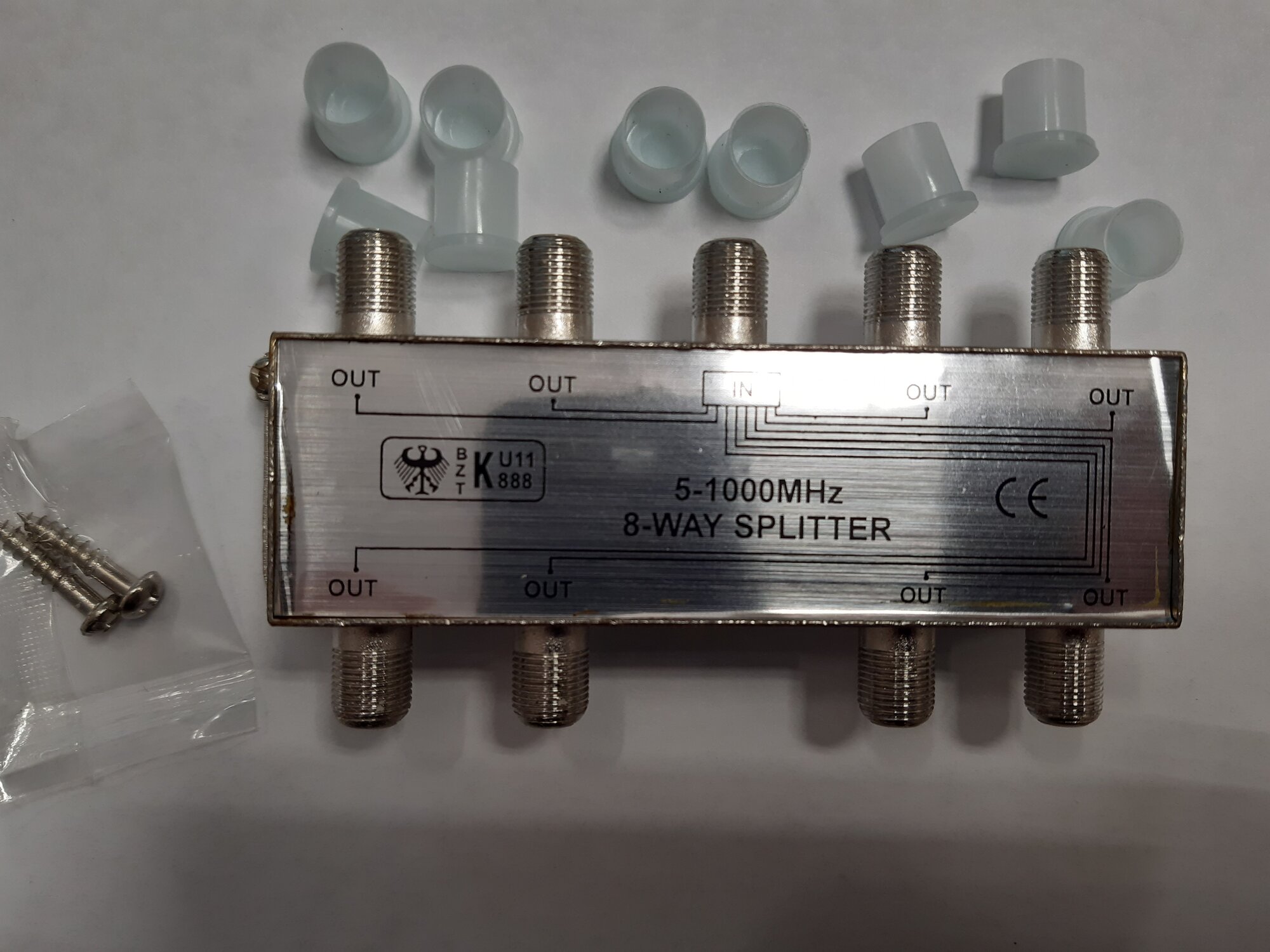 Антенный сплиттер (делитель, разветвитель) 1-вход 8-выходов 5-1000МГц