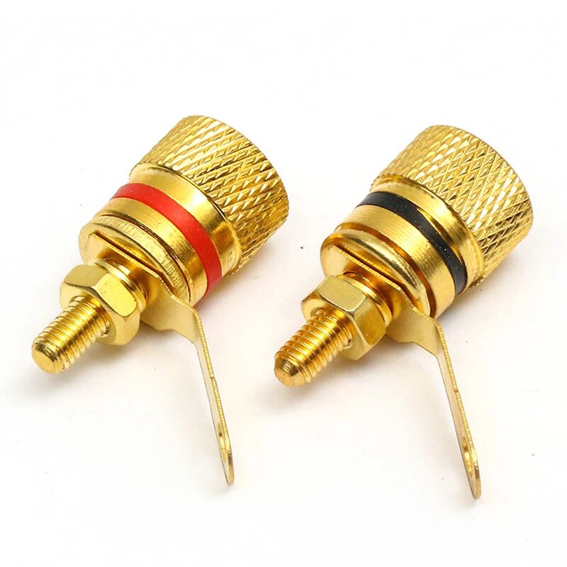 10 шт, позолоченные клеммы усилителя колонки, 4 мм