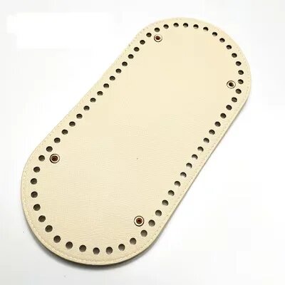 25x12 см овальное длинное вязанное крючком дно ручной работы для вязаной сумки из Бежевый, Cream