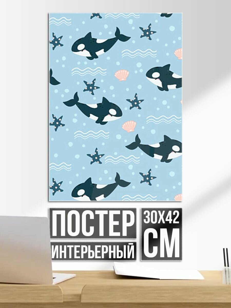 Постер на стену Косатки киты