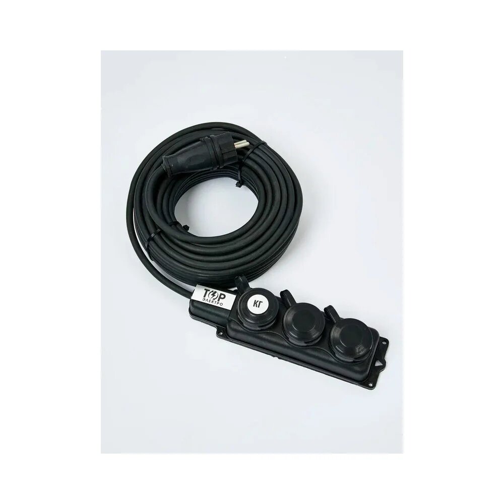 Удлинитель силовой в бухте торэлектро КГ 4000 Вт, 3 гнезда, 3м, с заземлением 863