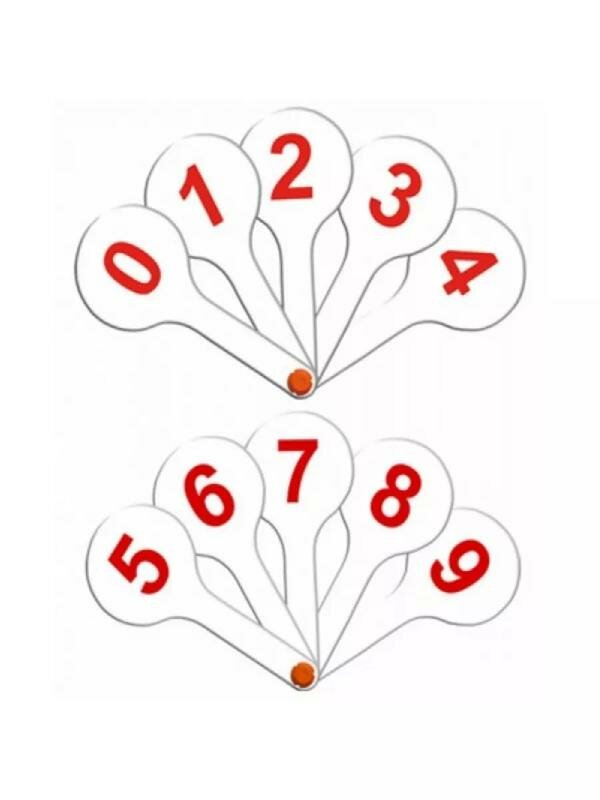 Касса-веер Стамм 85х225 мм, "Цифры 0-9", пластик ВК10