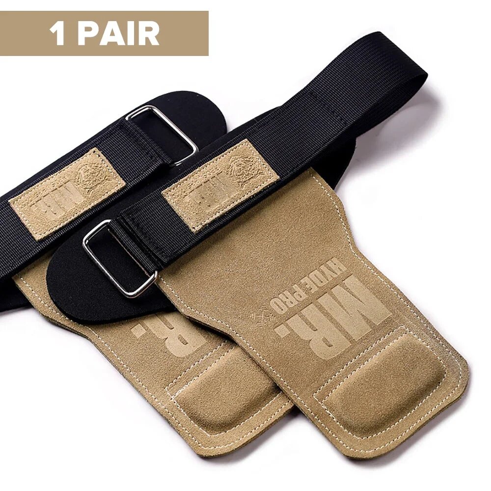 1 пара премиальных перчаток из воловьей кожи для тренажерного зала и фитнеса, подъемные ремни, противоскользящий пояс для тяжелой атлетики для защиты ладоней, становая тяга