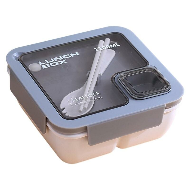 Пластиковый ланч-бокс с отделениями, Белый - HZ5228