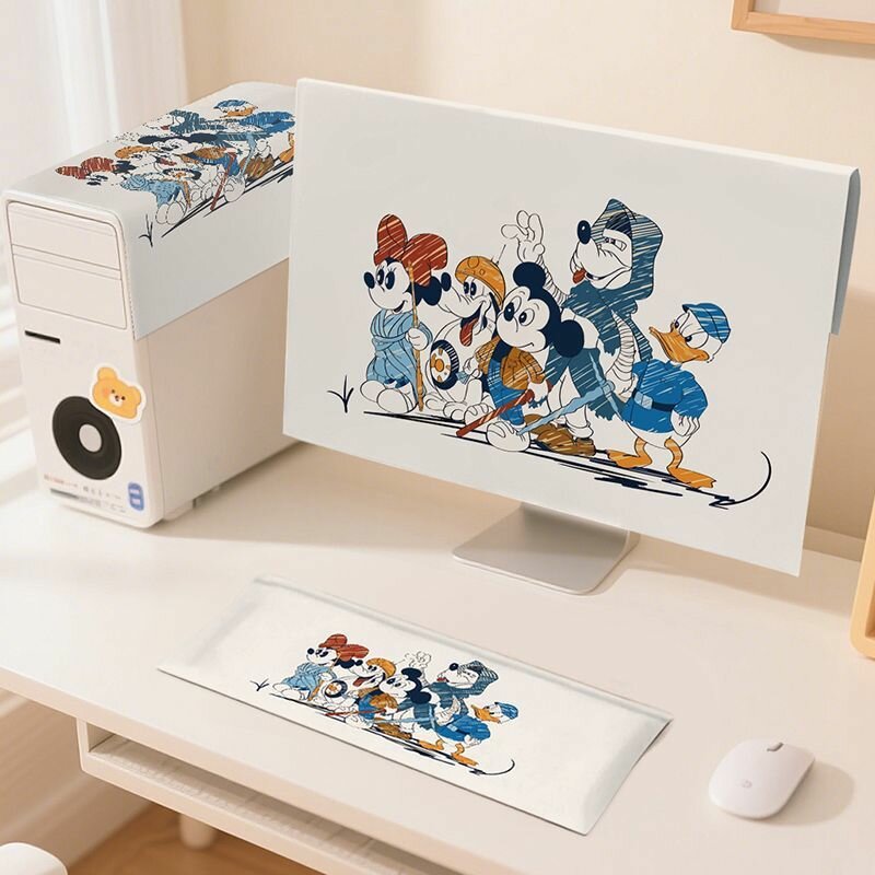 Чехол от пыли для компьютера, чехол для настольного устройства, ткань для монитора, новая клавиатура, полный набор из трех частей, защитный чехол от пыли