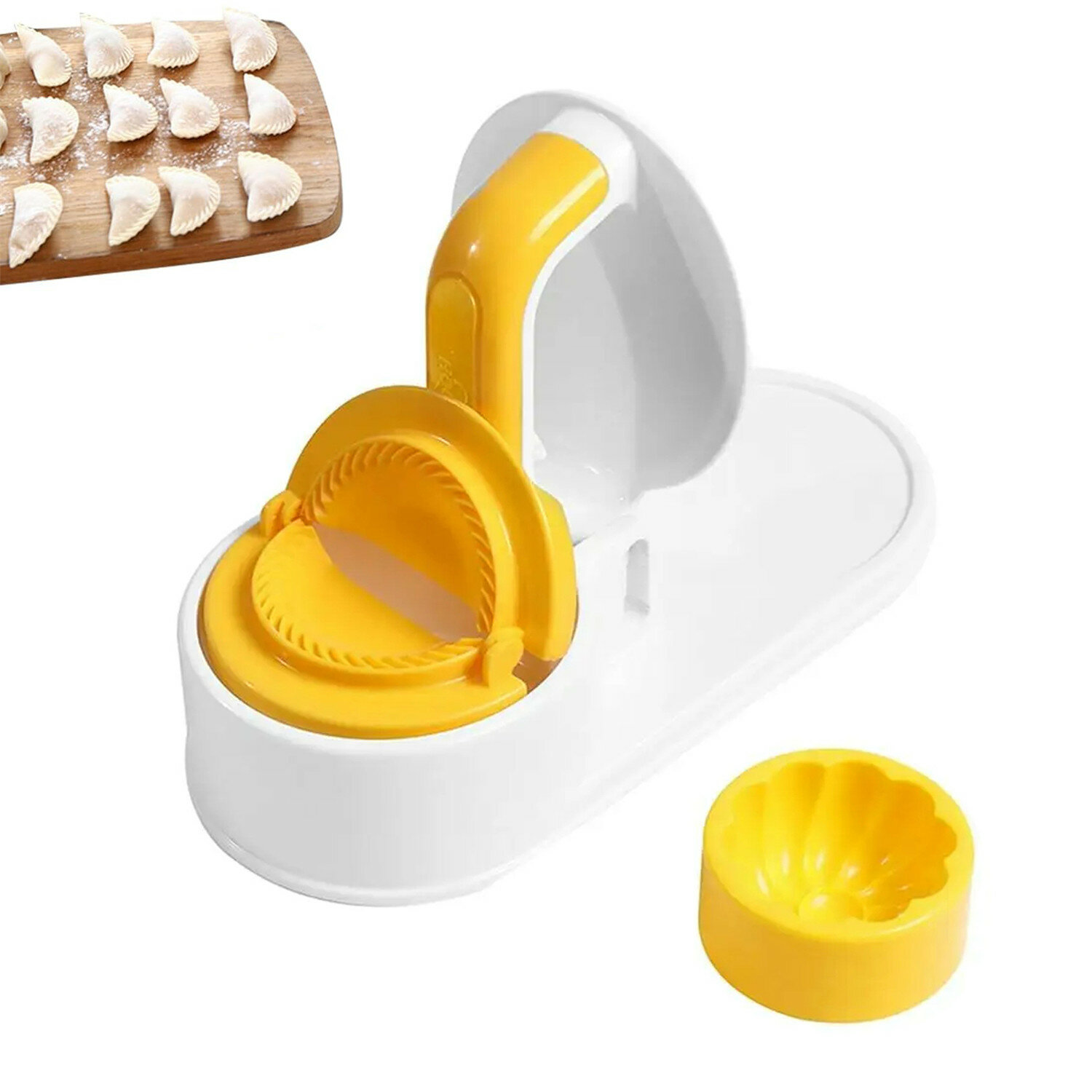 3-в-1 Прибор для пельменей, Кухонная машина для пельменей с формами для мелких манты, Ручные формы для прессования теста для пельменей, Кухонный миниинструмент для изготовления теста пельменных и пельменей, Материал PP, Размер 25.5x11.5x6.5 см, 1 шт