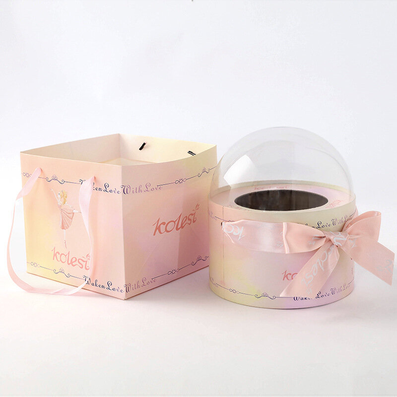 Высококачественная подарочная коробка, цилиндрическая упаковка, ведерко для цветов, коробка для признания, круглое ручное ведерко, подарочная коробка