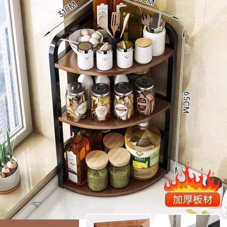 Кухонная полка для хранения, угловая треугольная полка для специй, угловой органайзер для специй, многофункциональная полка для приправ