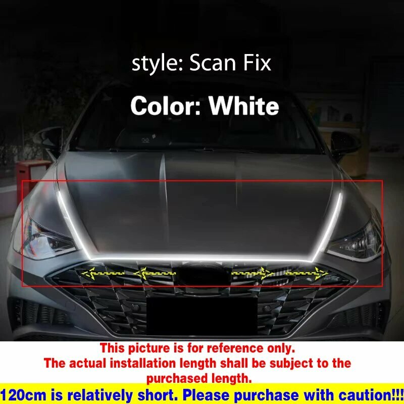 Автомобильные светодиодсветодиодный дневные ходовые огни для Hyundai Sonata 2004-2022, автомобильные аксессуары, запуск DRL, противотуманная фара, полоса света, лампа окружающей среды White, 240cm