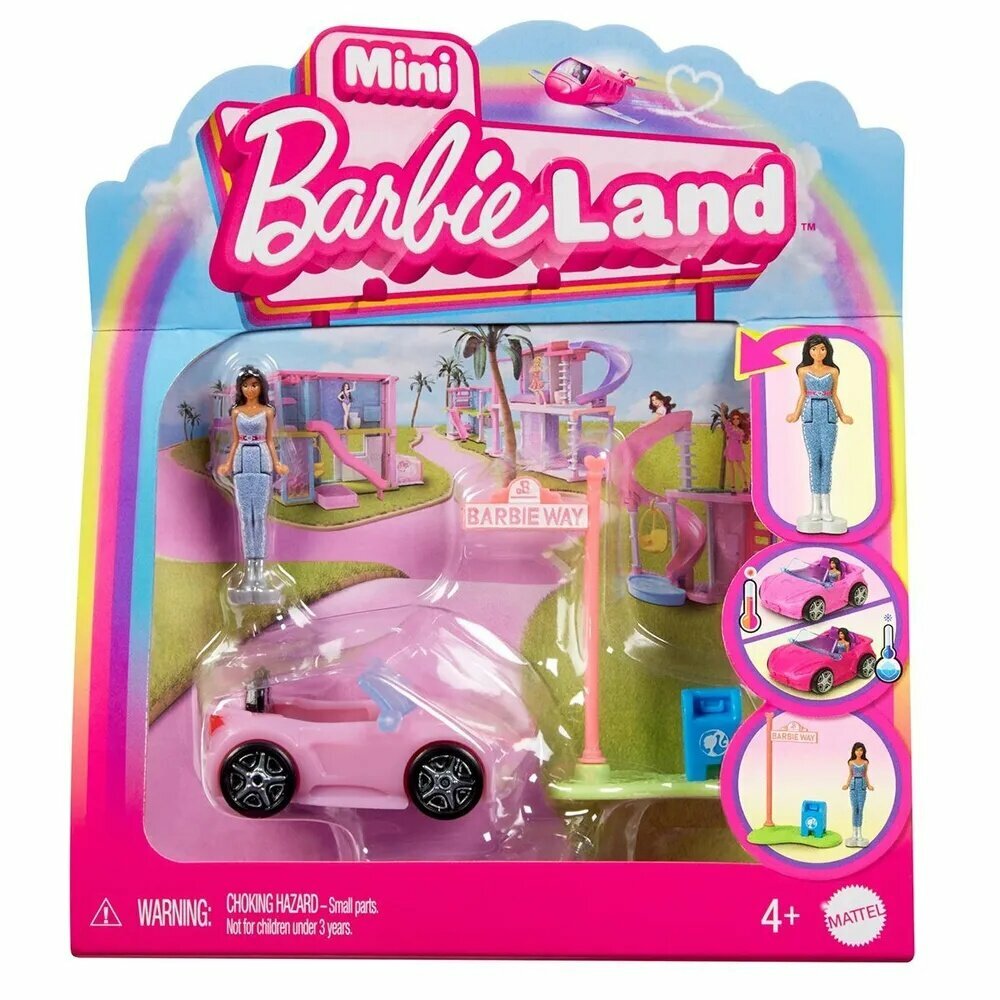 Куклы Mattel Barbie Mini BarbieLand / Мини-Барбиленд для Барби, Коллекционный набор мини-кукол и транспортных средств с героями мультфильмов для детей HYF38