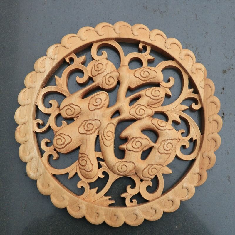 Подвеска из камфорного дерева с резьбой по дереву Dongyang, твердая древесина, полая резьба, китайский стиль, украшение для ресторана, гостиной, винного шкафа, стола