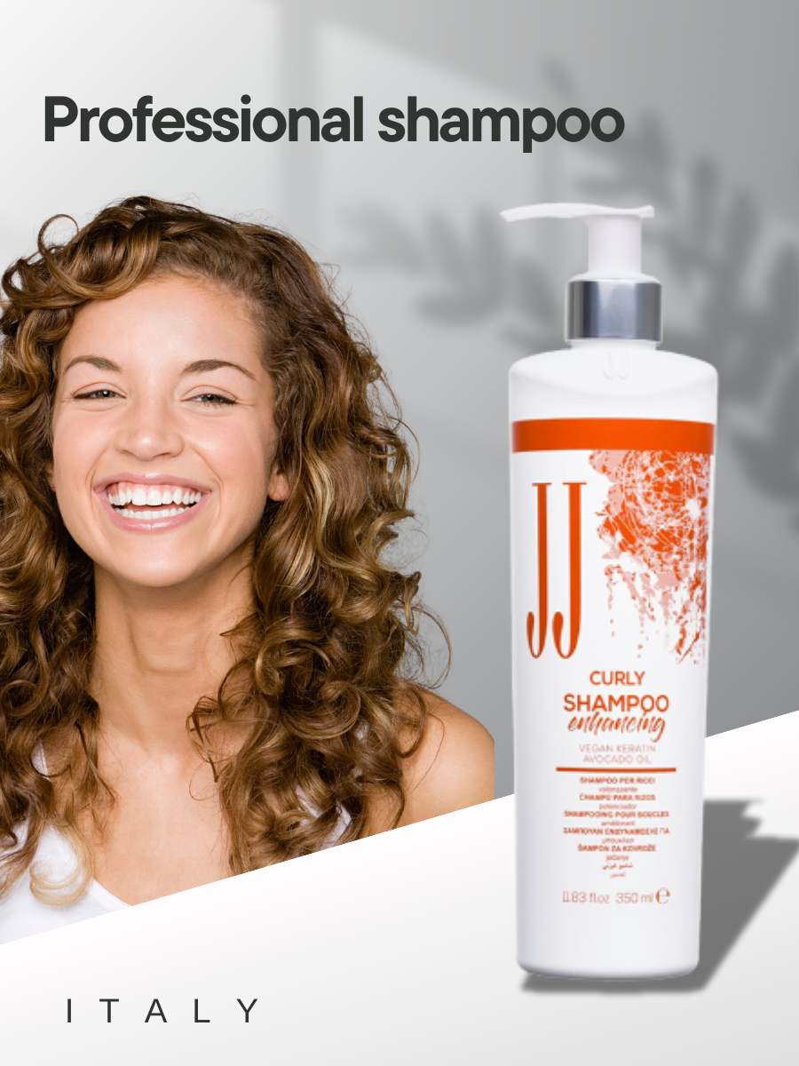 JJ Шампунь профессиональный для кудрявых волос CURLY SHAMPOO 350 мл.