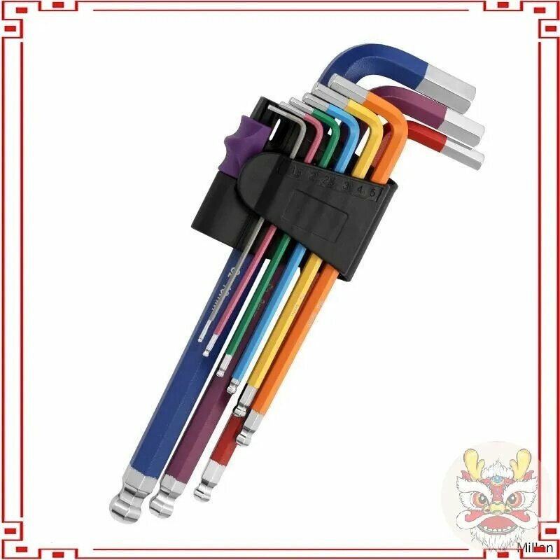 Набор Г-образных ключей с шаром, метрических, WERA 950 SPKL/9 Hex-Plus Multicolour BlackLaser 1 SB (WE-073593) 9 предметов