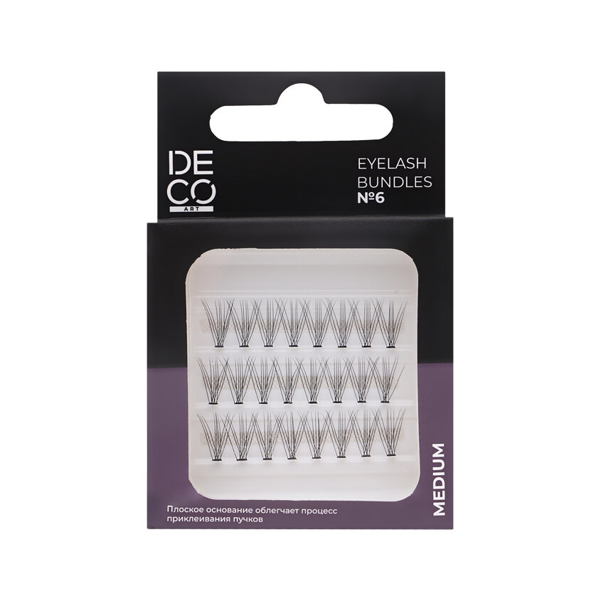 Пучки ресниц DECO. ART EYELASH BUNDLES набор №6 (с плоским основанием, средний размер)