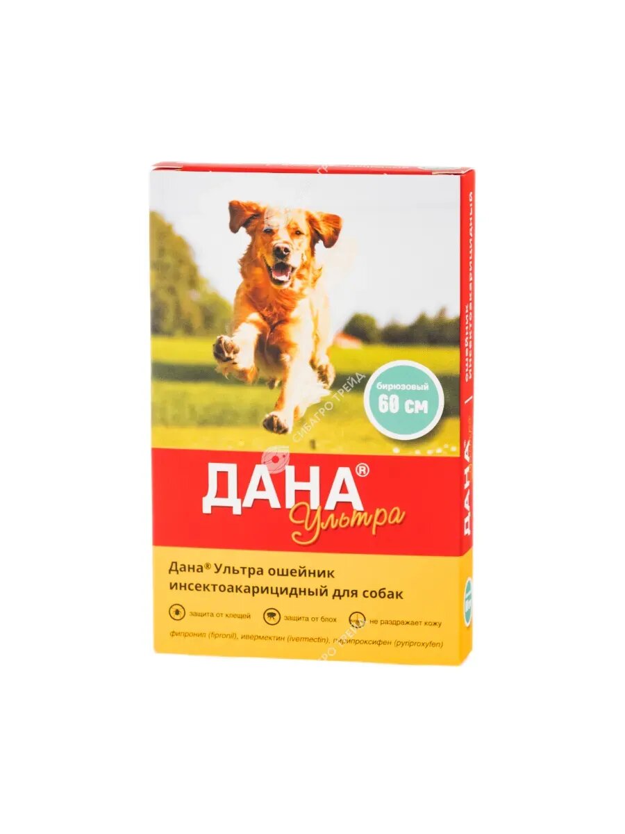 Ошейник п/экт Дана Ультра д/ собак 60см (бирюзовый) (акция!)