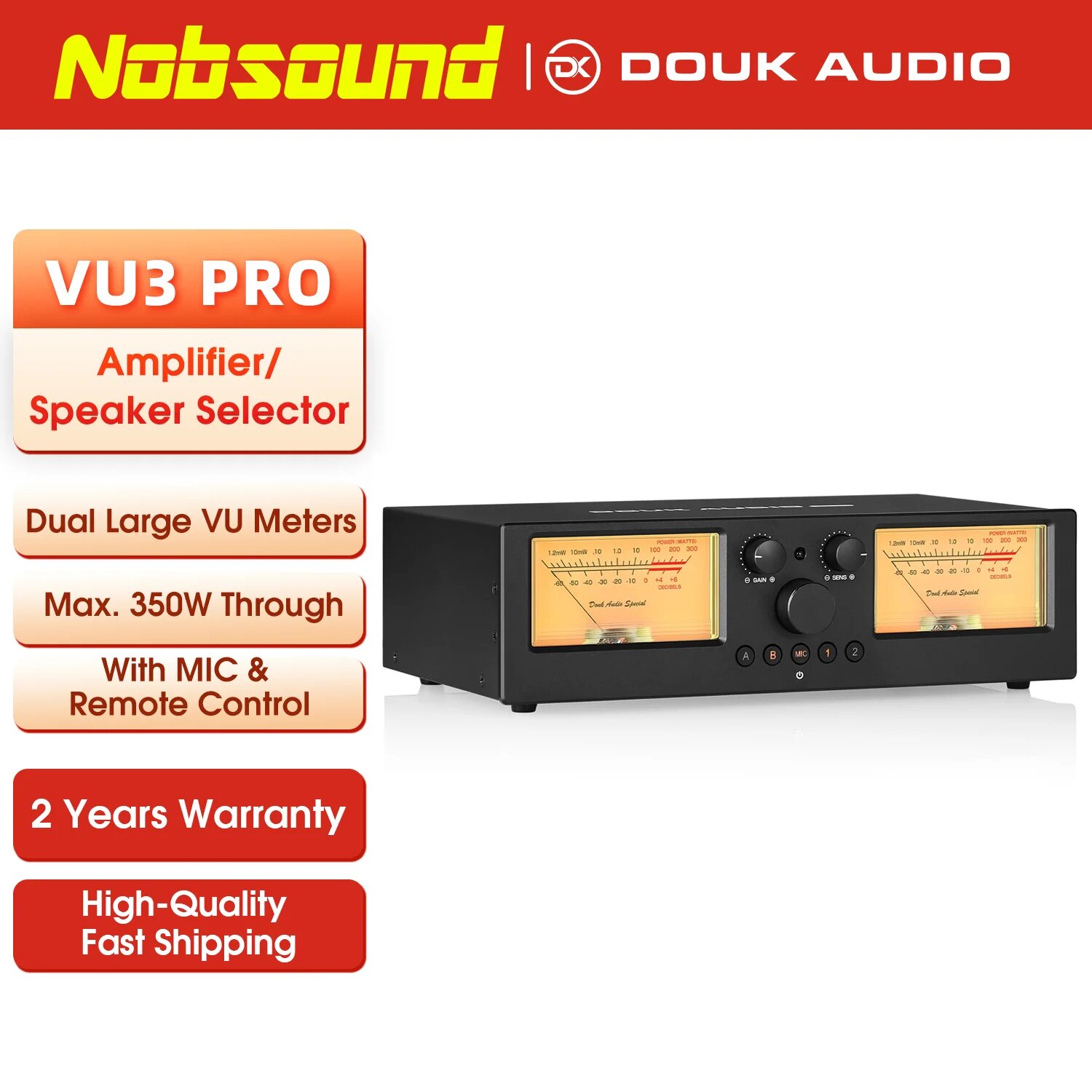 Nobsound VU3PRO аудиоселектор 2 входа 2 выхода