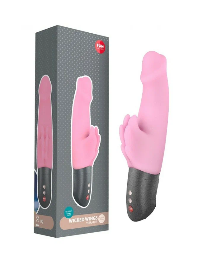 Вибромассажер Fun Factory "Wicked Wings", розовый, водонепроницаемый, 19,8см