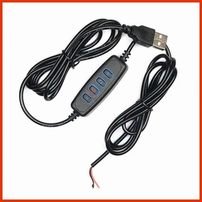 USB диммер, пульт-контроллер управления светом светодиодной ленты / модуля, с выключателем и переключателем, провод 1,5м. Черный.